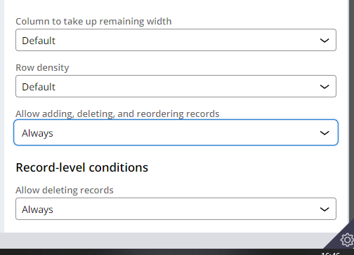 In Embedded Data View Allow Deleting Rows Doesnt Show Delete Icon Support Center